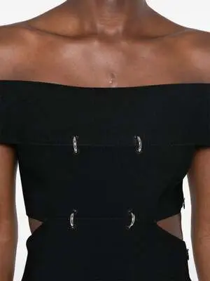 Alexander McQueen Cut-out Off-shoulder Top - Black