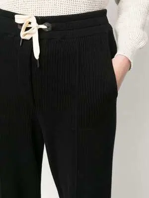 Brunello Cucinelli Ribbed-knit Straight-leg Trousers