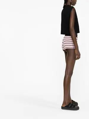Palm Angels Logo-tape Striped Shorts