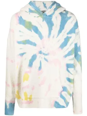 Palm Angels Tie-dye Print Hoodie - Neutrals