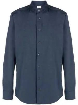TRAIANO MILANO Ribbed Longsleeved Shirt - Blue