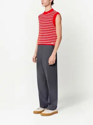 AMI Paris Striped Sleeveless Knit Vest