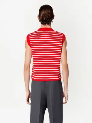 AMI Paris Striped Sleeveless Knit Vest