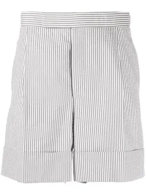 Thom Browne Seersucker Striped Tailored Shorts - Grey