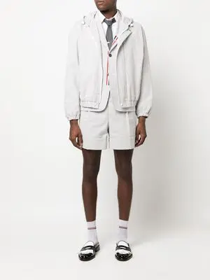 Thom Browne Seersucker Striped Tailored Shorts - Grey
