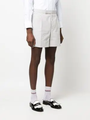Thom Browne Seersucker Striped Tailored Shorts - Grey