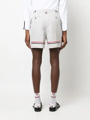 Thom Browne Seersucker Striped Tailored Shorts - Grey