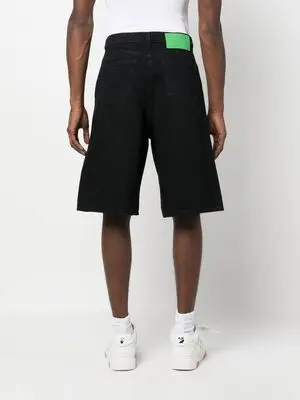 Off-White Patch Wide-leg Denim Shorts