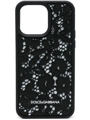 Dolce & Gabbana Floral Logo-Patch Iphone Pro Max Case - Black - 46