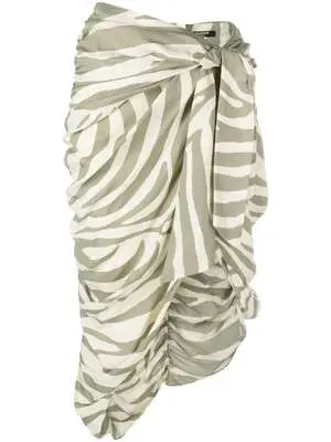 Balmain Zebra-print Midi Skirt - Neutrals