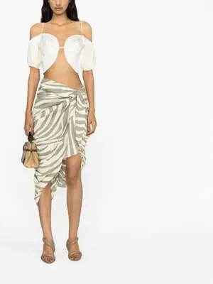 Balmain Zebra-print Midi Skirt - Neutrals