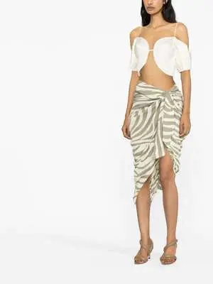 Balmain Zebra-print Midi Skirt - Neutrals