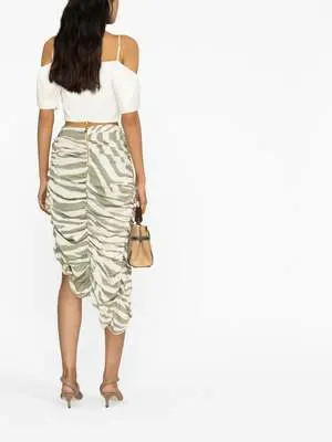 Balmain Zebra-print Midi Skirt - Neutrals