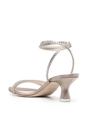 3JUIN Crystal-embellished Low-heel Sandals