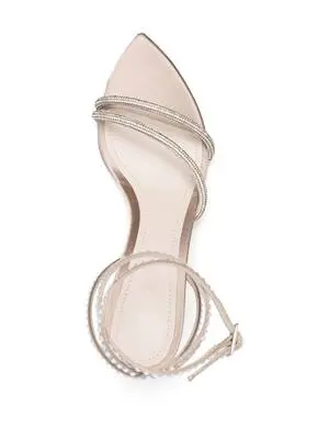 3JUIN Crystal-embellished Low-heel Sandals