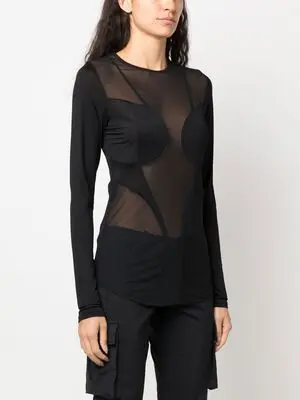Balmain Panelled Semi-sheer Top