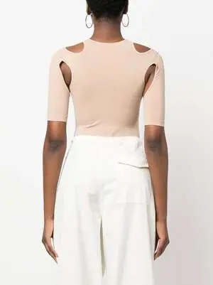 ANDREĀDAMO Cut-out Detail Stretch Top