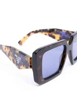 Prada Tortoiseshell Geometric Frame Sunglasses