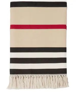 Burberry Icon Stripe Cotton Blanket - Neutrals