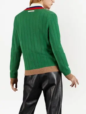Gucci Web-stripe Wool Cardigan