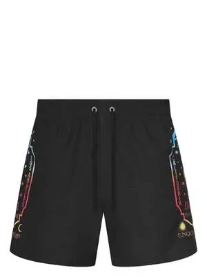 Amiri Fortune Logo-print Swimming Trunks - Black