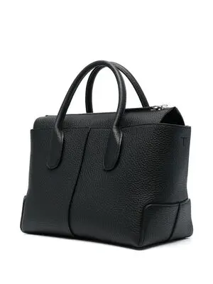 TOD'S Grained Leather Medium Tote Bag - Black