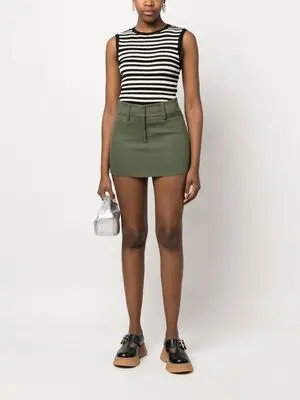BLANCA VITA Concealed-front Fastening Mini Skirt - Green