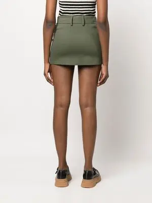 BLANCA VITA Concealed-front Fastening Mini Skirt - Green
