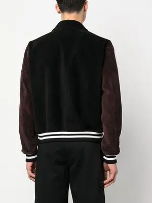 Amiri Panelled Corduroy Varsity Jacket - Black