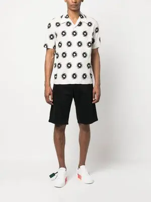 Palm Angels Hurricane-print Cotton Bowling Shirt