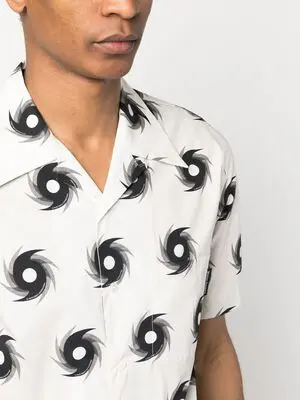 Palm Angels Hurricane-print Cotton Bowling Shirt