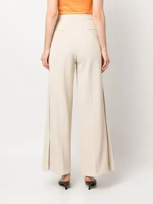 BLANCA VITA Overlapping-panel Palazzo Pants - Neutrals