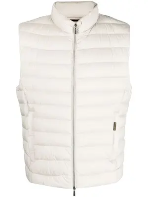 MOORER Padded Zip-up Gilet - Neutrals