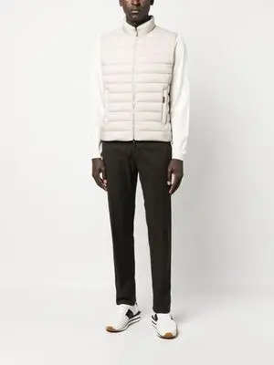 MOORER Padded Zip-up Gilet - Neutrals