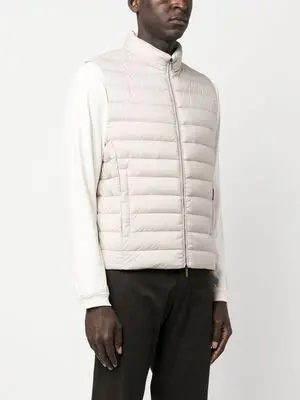MOORER Padded Zip-up Gilet - Neutrals