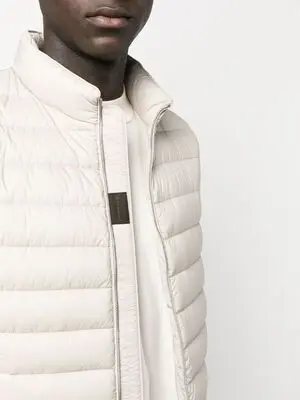 MOORER Padded Zip-up Gilet - Neutrals