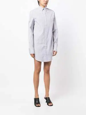 SA SU PHI Striped Silk Shirt Dress