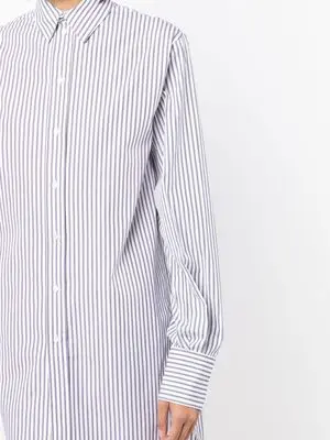 SA SU PHI Striped Silk Shirt Dress