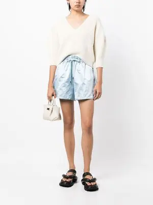 SA SU PHI Elasticated High-waisted Silk Shorts