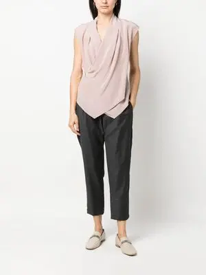 Brunello Cucinelli Wrap-front Silk Blouse - Pink