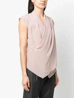 Brunello Cucinelli Wrap-front Silk Blouse - Pink
