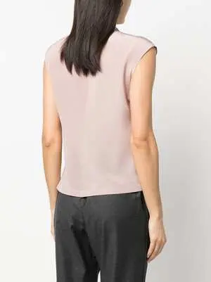 Brunello Cucinelli Wrap-front Silk Blouse - Pink