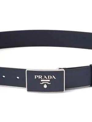 Prada Saffiano Leather Belt - Blue