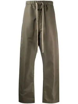 Fear Of God Satin-finish Drawstring Waist Trousers - Green