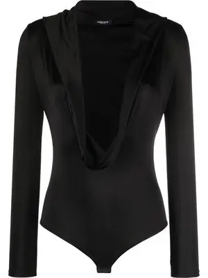 Versace Cowl-neck Long-sleeved Bodysuit