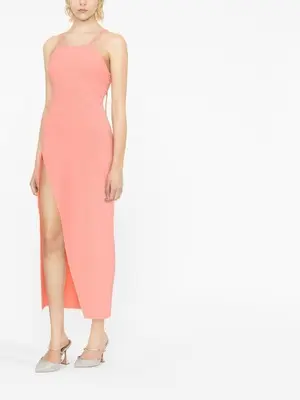 Attico Fujiko Double-strap Midi Dress - Pink
