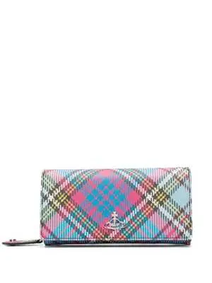 Vivienne Westwood Plaid-Check Orb-Plaque Wallet In Pink - 19  display picture 1