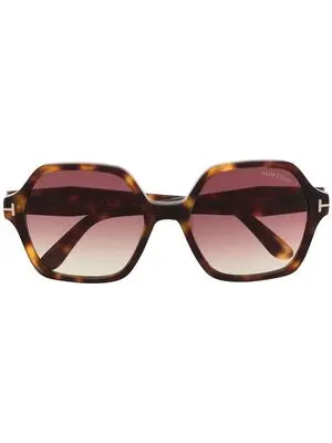 TOM FORD Geometric-framed Sunglasses - Brown