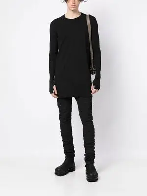 Boris Bidjan Saberi Crew Neck Longline Top - Black