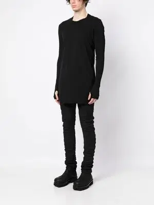Boris Bidjan Saberi Crew Neck Longline Top - Black